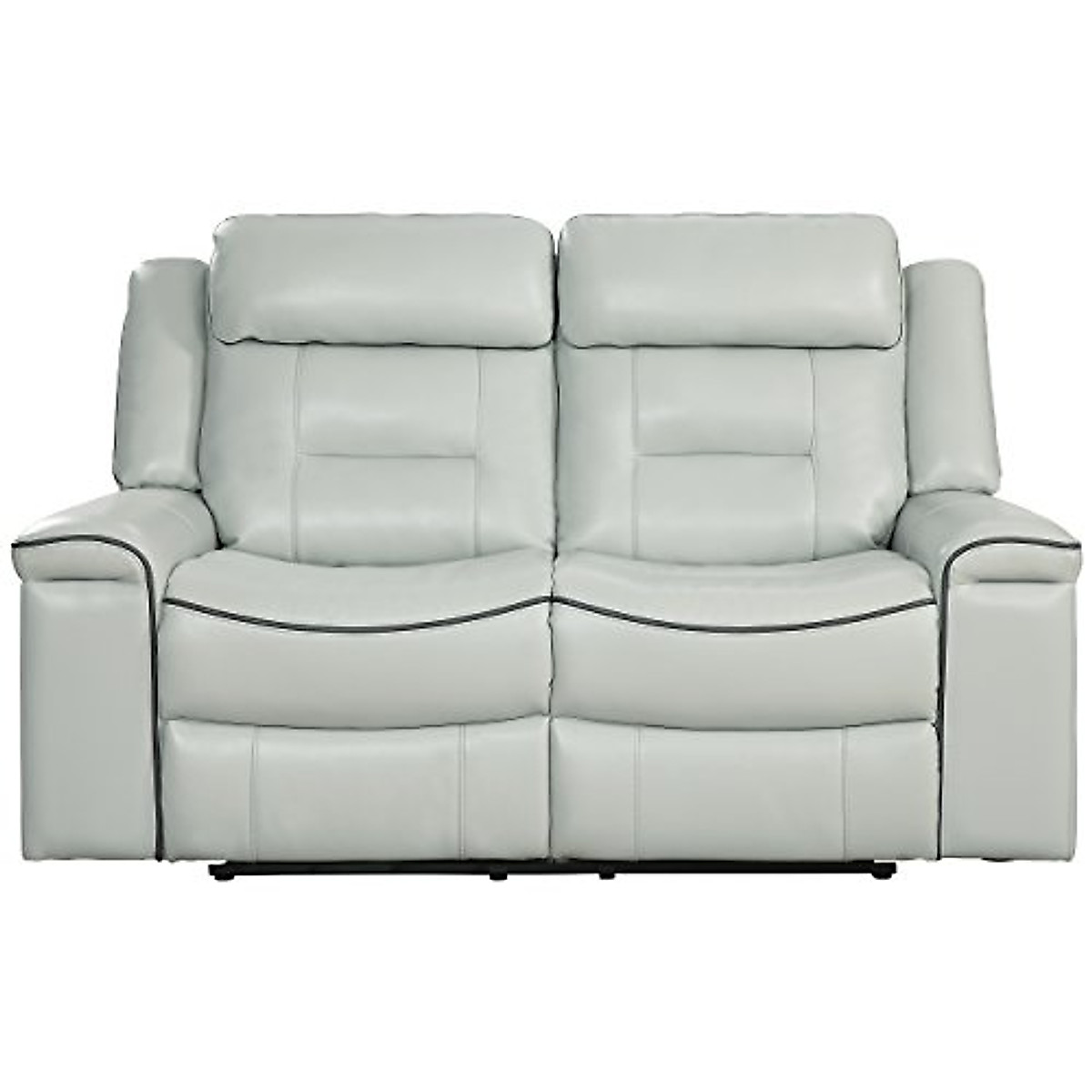Homelegance Darwan 65" Leather Gel Double Reclining Loveseat, Light Gray