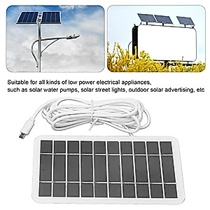 Solar Panel Charger,2W USB Mini Solar Panel, 5V Polysilicon Low Power Electrical Appliances Solar Charger with 9.8 Foot USB Cable, for Mobile Phone, Water Pumps, Street Lights etc, 2W USB Mini S