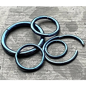 Lobal Domination 1 Piece Hinged Segment Ring/Septum Clicker 316L Surgical Steel - Choose your Gauge/Diameter (10g - Diameter 1/2")