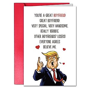 Trump Valentines Day Card for Boyfriend, Boyfriend Valentine’s Day Card, Funny Valentines Day Gifts for Boyfriend Bf Gay, Card for Boyfriend Birthday or Anniversary