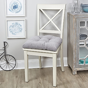 Klear Vu Gripper Overstuffed Universal Non-Slip Dining Chair Cushions for Kitchen Decor or Office Use, U-Shaped Skid-Proof Seat Pad, 17x17 Inches, 2 Count (Pack of 1), Dark Gray