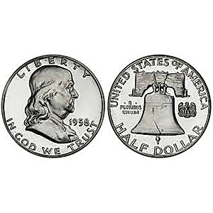 1958 Franklin Silver Proof Half Dollar Ungraded