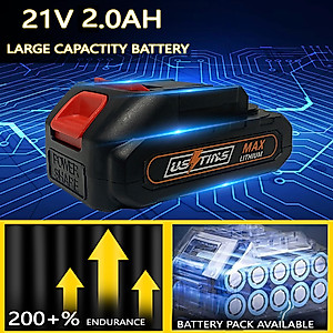 Cordless Paint Sprayer with 2 Battery,Paint Sprayer Gun with 2 x 2.0Ah Battery & 1000ml High Capacity 4 Nozzles, HVLP High Pressure Paint Gun,600W High Power Paint Sprayer for Home DIY