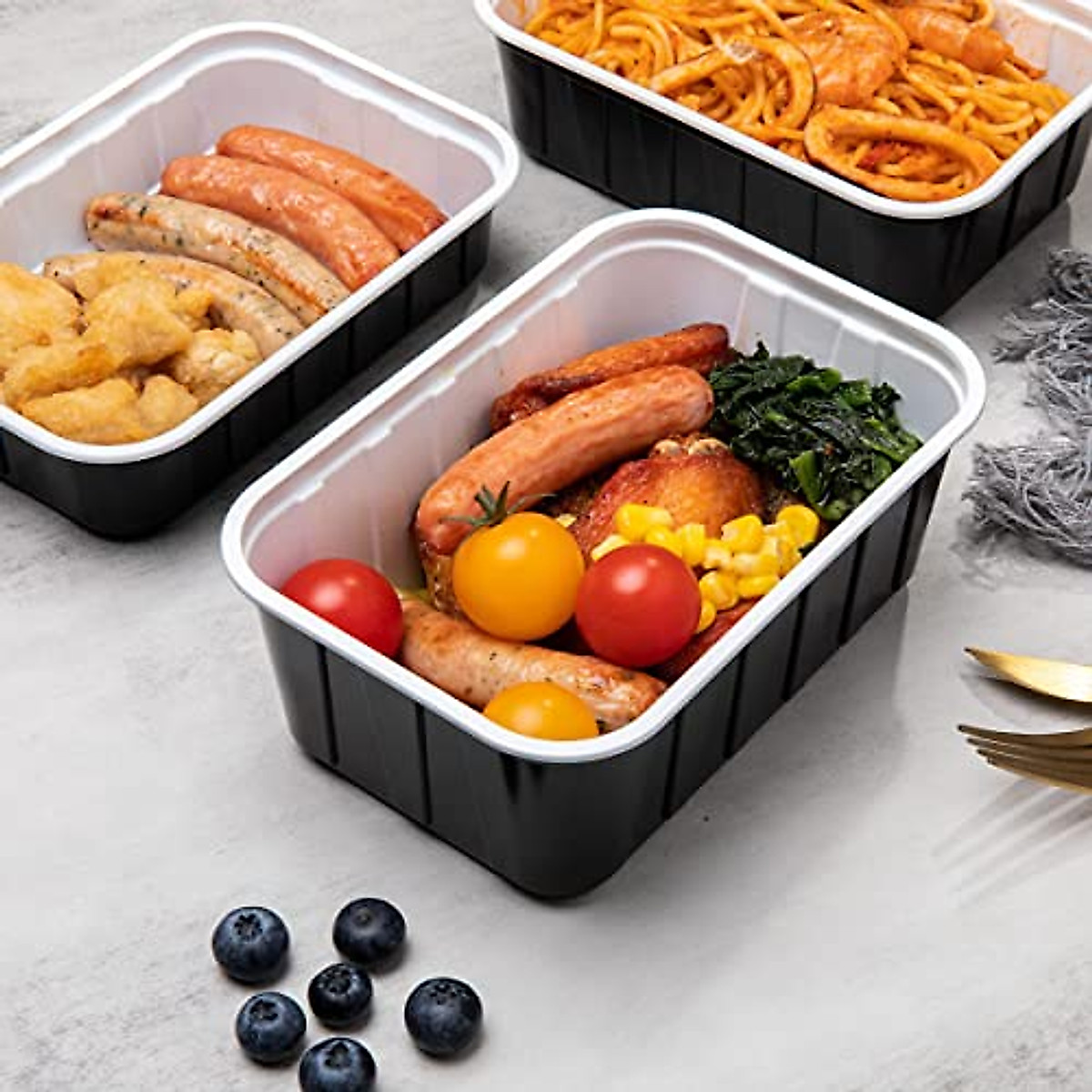 OTOR Bento box Meal Prep Containers with Clear Airtight Lids 24oz Lunch Boxes Deli Container take away food storage Two-color process Stackable Reusable BPA Free Dishwasher, Microwave, Freezer Safe 25 Sets
