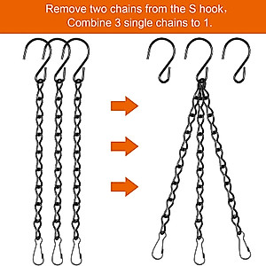 Outus Hanging Chain for Hanging Bird Feeders, Wind Chimes, Decorative Ornaments, Birdbaths, Planters and Lanterns Outdoor Indoor, 4 Pieces(Black, 9.5 inch)