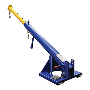 Vestil LM-OBT-6-24 Orbit Telescoping Lift Boom, 6000 lb Capacity, 24" Fork Pocket Center, Overall LxWxH (in.) 32 x 86.625 x 27.6875, Overall Extended Length (in.) 146-5/8, Blue