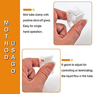 Uenhoy 5 Pcs Plastic Tubing Clamps, Hose Shut Off Clamps for 1/4" - 1/2" Tube O.D., Water Flow Control Hose Clip Laboratory Pinch Valve