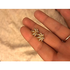 Lux Accessories Marijuana Leaf Pave Crystal 420 Weed Pot Stud Earrings