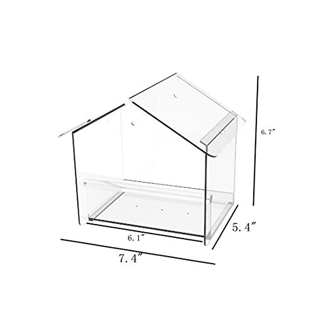 FixtureDisplays® Acrylic Window Bird Feeder with Suction Cups 16092