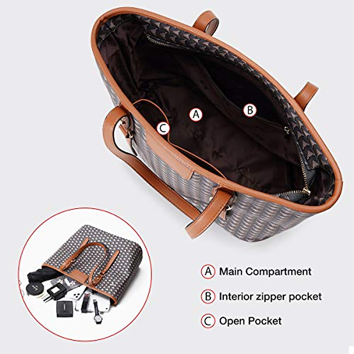 PVC Leather Crossbody Bags for Women, Faux Leather Ladies Signature Shoulder Bag Tote Purse Fashion Satchels (brown5)