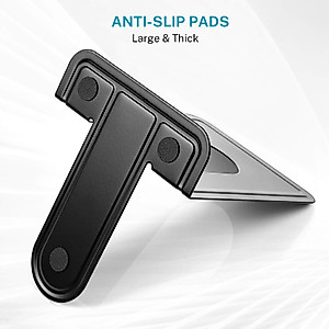 MaxGear Book Ends Universal Premium Bookends for Shelves, Non-Skid Bookend, Heavy Duty Metal Book End, Book Stopper for Books/Movies/CDs/Video Games, 6 x 4.6 x 6 in, Black (2 Pairs/4 Pieces, Large)