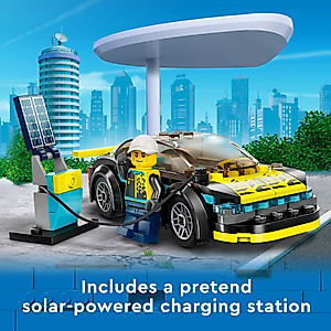 LEGO City Electric Sports Car 60383, Toy for 5 Plus Years Old Boys and Girls, Race Car for Kids Set with Racing Driver Minifigure, Building Toys