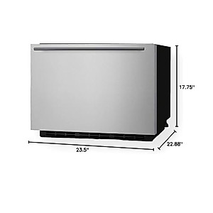Summit Appliance FF1DSS24 24" Wide Built-In Drawer Refrigerator, Black 21.5" Wide Cabinet, Oversized 24" Stainless Steel Door, No Frost, 115V
