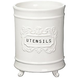 Mud Pie Circa Utensil Ceramic Holder, 6.5"x5" dia, Utensils