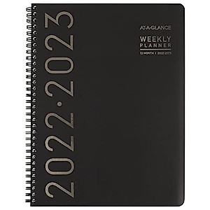 AT-A-GLANCE 2022-2023 Planner, Weekly & Monthly Academic, 8-1/4" x 11", Large, Contemporary Lite, Black (7057XL0523)