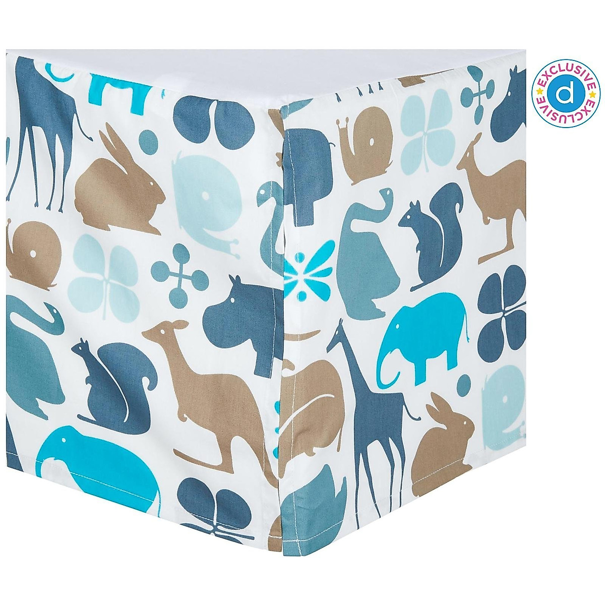 DwellStudio Percale Crib Skirt- Gio Aqua