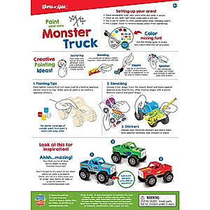 Works of Ahhh... Craft Set - Monster Truck Premium Wood Paint Kit