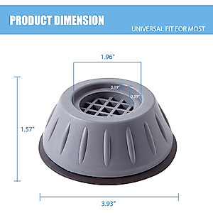 LeLehome Anti Vibration Pads for Washing Machine - 4PCS Washer Dryer Pedestal Rubber Stabilizer Mat Foot Support Protects Noise Reduction