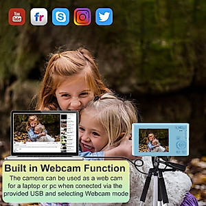 eDealz 44MP Digital Camera Compact Point & Shoot Camera, 16X Zoom, 32GB SD Card, Card Reader 6" Tripod and 6PC Card Holder Kids Camera 2.4" Screen, Vlogging Camera for Teens, Kids, Adults (Blue)