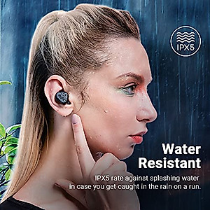 233621 Droplet True Wireless Earbuds, CVC 6.0 Call Noise Cancelling Headphones, IPX5 Waterproof Bluetooth 5.0 Earphones Touch Control, Stereo sound, comfortable fit for Home, Office, Gym (Light Green)