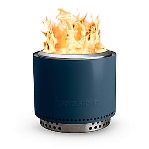 Solo Stove Bonfire 2.0 with Stand, Smokeless Fire Pit | Wood Burning Fireplace w Removable Ash Pan, Portable Outdoor Firepit For Camping, Stainless Steel, H:16.75in x Dia:19.5in, 25.1lbs, Color: Water