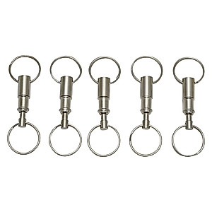 lasenersm 2 Pcs Heavy Duty Dual Key Ring Pull Apart Snap Lock Holder Detachable Key Rings Keychains Lock holder Key Accessory