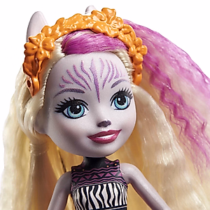Mattel Enchantimals Zadie Zebra Doll with Ref Animal Figure, 6-inch Small Doll with Removable Skirt & Accessories, Sunny Savanna Toy Collection