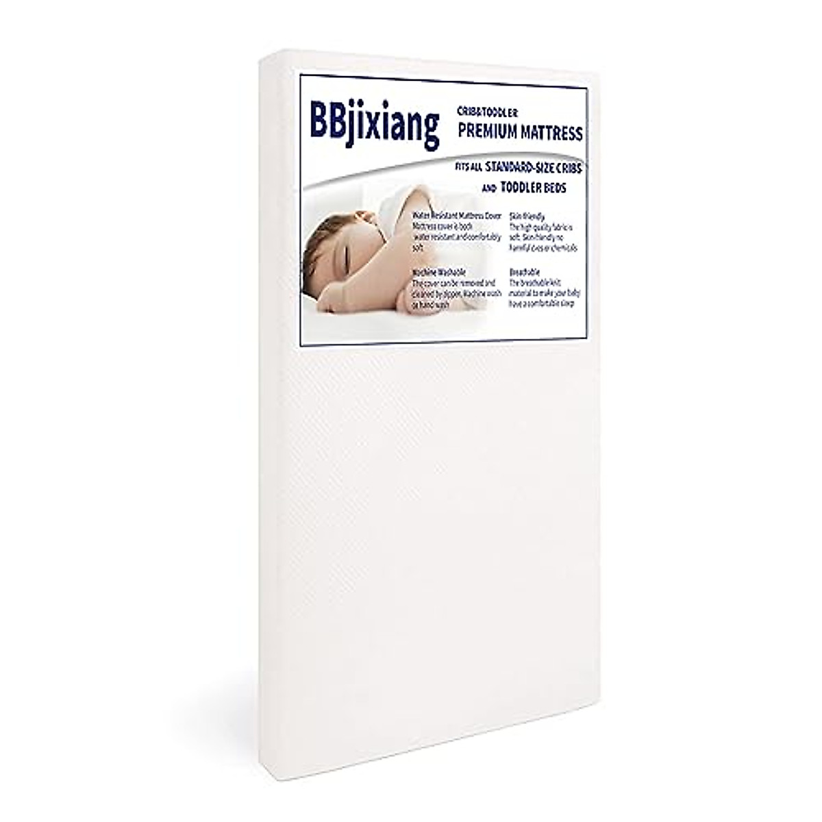 BBjixiang Baby Crib Mattress Premium Foam Toddler Bed Mattress with Waterproof and Removable Cover - 52"x28"x5" - Fits Standard Full-Size Crib and Toddler Bed