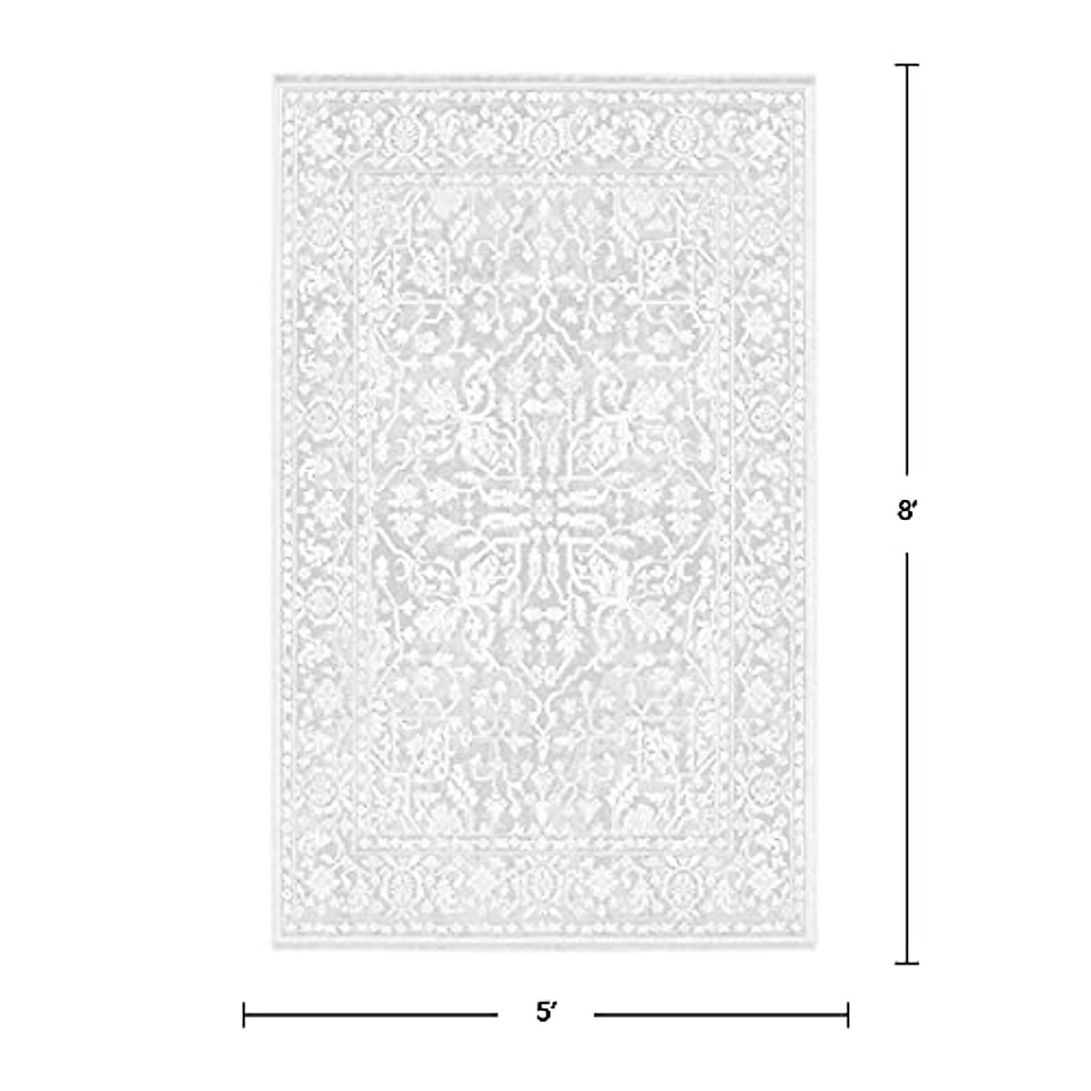 FirsTime & Co. Gray Noelle Vintage Medallion Area Rug for Living Room, Bedroom, Entryway, Home Office, Distressed, French Country, 5 x 8 Feet