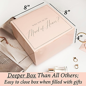 Bridesmaid Proposal Box Set of 6 I 5 Pink Will You Be My Bridesmaid Boxes & 1 Will you Be My Maid of Honor Gifts Box I Bridesmaid Boxes for Proposal I Bridesmaid Gift Box for Bridesmaid Proposal Gifts