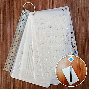 Journal Stencil Set for Dotted Journals, Journalling Supplies/Accessories Kit Includes Daily/Weekly/Monthly Calendars, Icon, Chart, Numbers,Shape