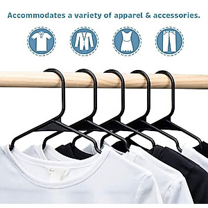 Mainstays Plastic Hangers Black - 50 Pack