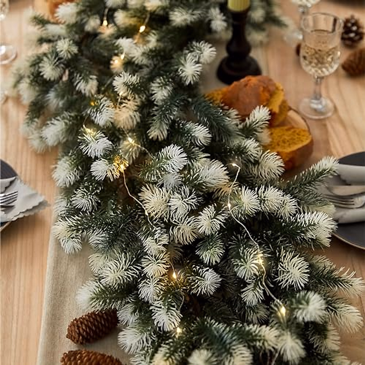 6FT PARTY JOY Seasonal Artificial Christmas Garland Pine Needle Greenery Garland Holiday Outdoor Winter Decor