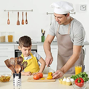 Kitchen Utenails Set with Holder,Kitchen Wooden Utensils for Cooking , Wood Utensil Natural Teak Wood Spoons for Cooking,Wooden Kitchen Utensil Set With Spatula and Ladle (11)