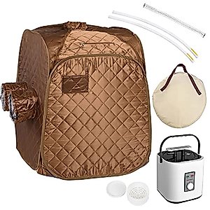 AW 2L Portable Steam Sauna Spa Folding Tent Timer Fast Fold with Steam Generator for Home Relax Detox Therapy Personal Spa Home with Carry Bag
