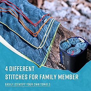 4Monster 4 Pack Microfiber Camping Towel Quick Dry,Super Absorbent Travel Towel Portable Swimming Towel with Waterproof Towel Bag, Lightweight Boat Towel for RV Sport Gym Beach Pool Family Trip