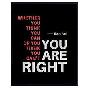 Motivational Quote Art Print Wall Art Poster - 8x10 Inspirational Home Decor, Room Decoration for Office, Classroom - Gift for Parenting, Teacher, Entrepreneur - Henry Ford Quote