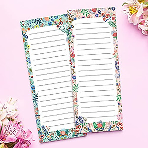SWEETZER & ORANGE 6-Pack Magnetic Grocery List for Fridge (Floral Theme) - 3.5” x 9” Memo Notepad for Shopping, Locker, Filing Cabinet, To Do, Appointment Reminders, Meal Plans | 55 Sheets Per Pad