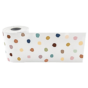 Teacher Created Resources Everyone is Welcome Painted Dots Straight Rolled Border Trim (TCR8912)