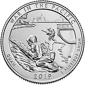 2019 P, D War in the Pacific National Historical Park, Guam National Park Quarter Singles - 2 Coin Set Uncirculated