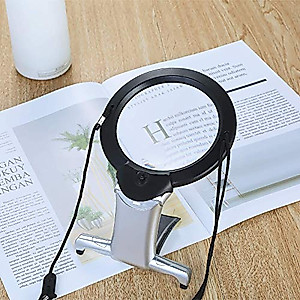 Reading Magnifier, Hands Free Neck Wear Handheld Large Lighted Magnifying Glass Desktop Magnifier with LED Light for Close Work, Reading, Sewing, Cross Stitch, Inspection, Repair, Crafts