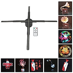 3D Holographic Advertising Machine Holographic Projector Fan 100-240V High Resolution For Shop For Windows For Hospital For Bar For IOS (US Plug)