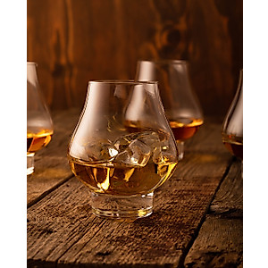LUXBE - Bourbon Whiskey Brandy - Crystal Glasses Snifter 7.1-ounce, Set of 4 - Handcrafted Lead-Free Glass - Great for Spirits Drinks - Tasting Glasses - Tequila Shots - Scotch Cognac - 210ml