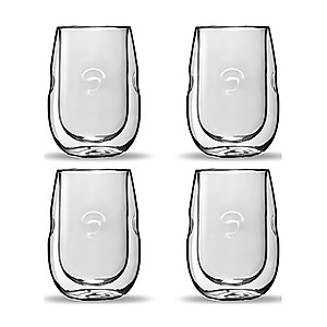 Moderna Artisan Series Double Wall Insulated Wine Glasses - Set of 4 Wine and Beverage Glasses