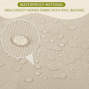 HOMBYS Outdoor Daybed Cushion Cover,Outdoor Round Bed Cushion Cover,Replacement Sunbed Cushion Cover with Drawstring,Patio DayBed Mattress Cover,Cover ONLY,Khaki