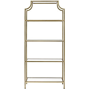 Crosley Furniture Aimee Etagere Bookcase - Gold and Glass