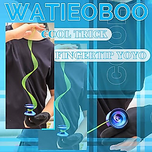 WATIEOBOO Yoyo Professional Metal Responsive Yoyo for Kids 8-12, Unresponsive Yoyo for Adults Intermediate-Advanced Players with U Type KK Bearing + Glove and 10 Replacement Yoyos Strings
