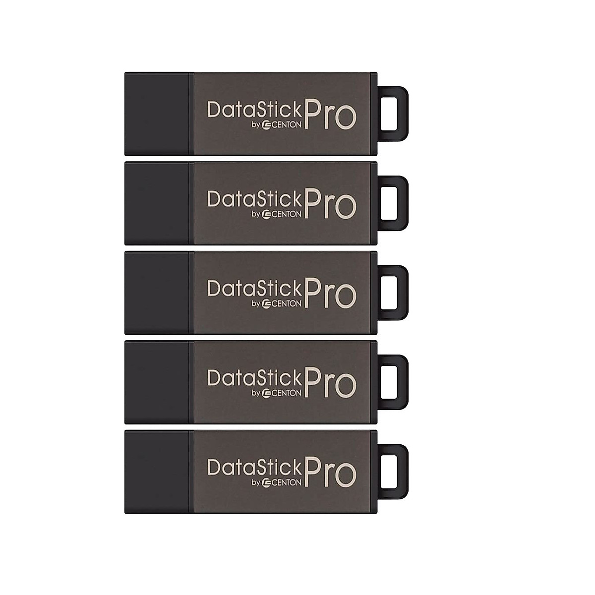 Centon DataStick Pro USB 2.0 Flash Drive 4GB x 5, Grey