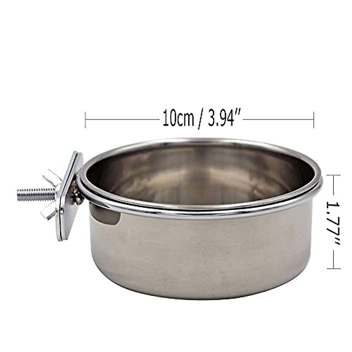 Tfwadmx Bird Feeding Dish Cups Parrot Food Bowl Clamp Holder Coop Cup, Bird Cage Water Bowl for Parakeet African Greys Conure Cockatiels Lovebird Budgie Chinchilla 2 Pack