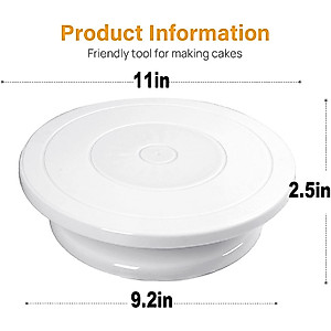 Cake Decorating Turntable,Cake Decorating Supplies Revolving (White)
